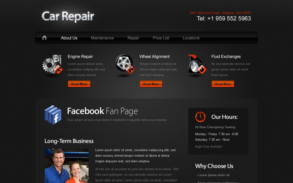 Auto Body Website Template Carlax Auto Repair Website Template