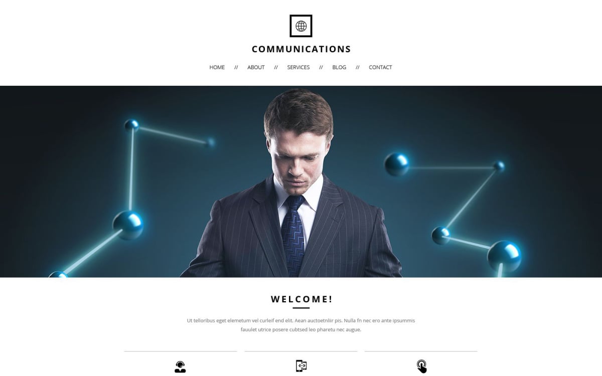 Communications Responsive Website Template - TemplateMonster