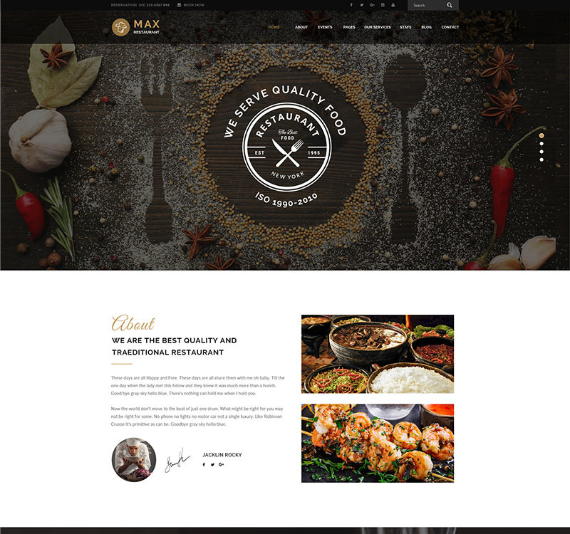 Restaurant - Responsive WordPress theme - TemplateMonster