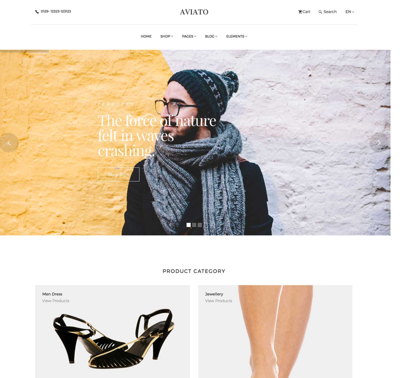 Aviato Elegant Ecommerce Website Template - TemplateMonster