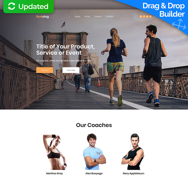 Running Responsive Landing Page Template - TemplateMonster