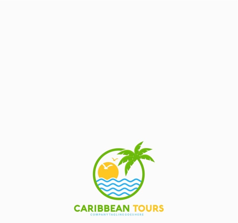 Caribbean Tour Travel Logo Template #65528 - TemplateMonster