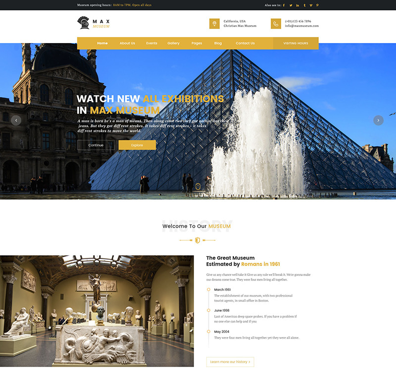 Max Museum - WordPress Theme for Museums WordPress Theme