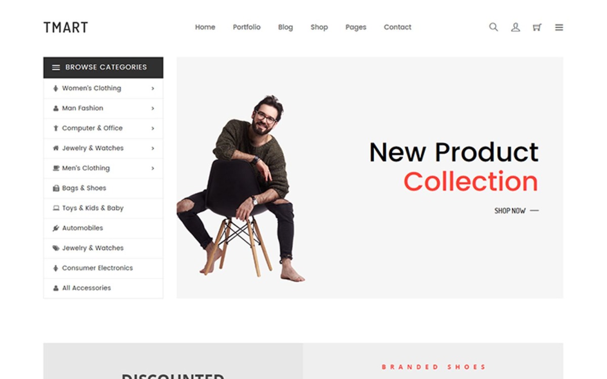 Tmart - Minimal eCommerce Website Template - TemplateMonster