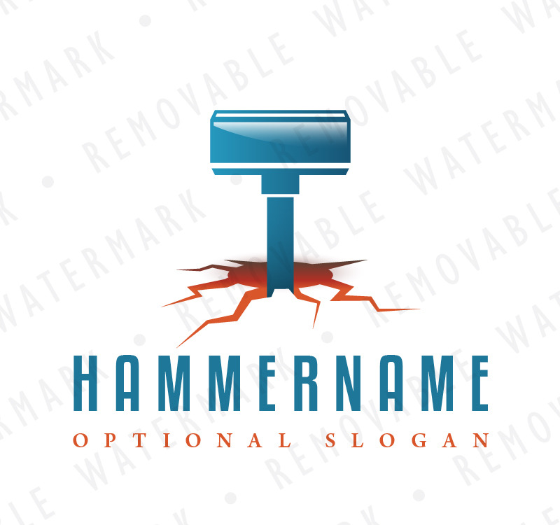 Hammer the Groundshaker Logo Template - TemplateMonster