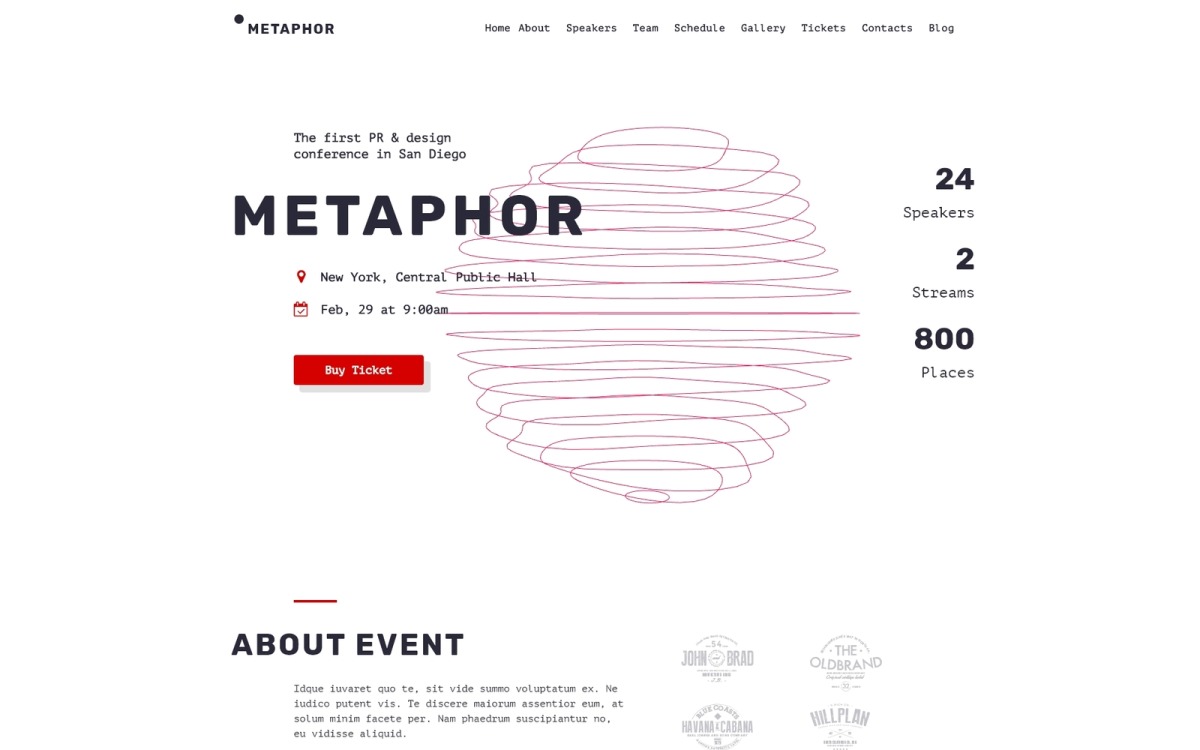Metaphor - Creative Event Planner WordPress Theme