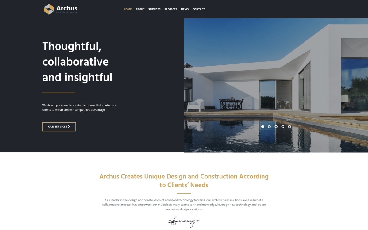 Archus - Tema de WordPress para Architect Company