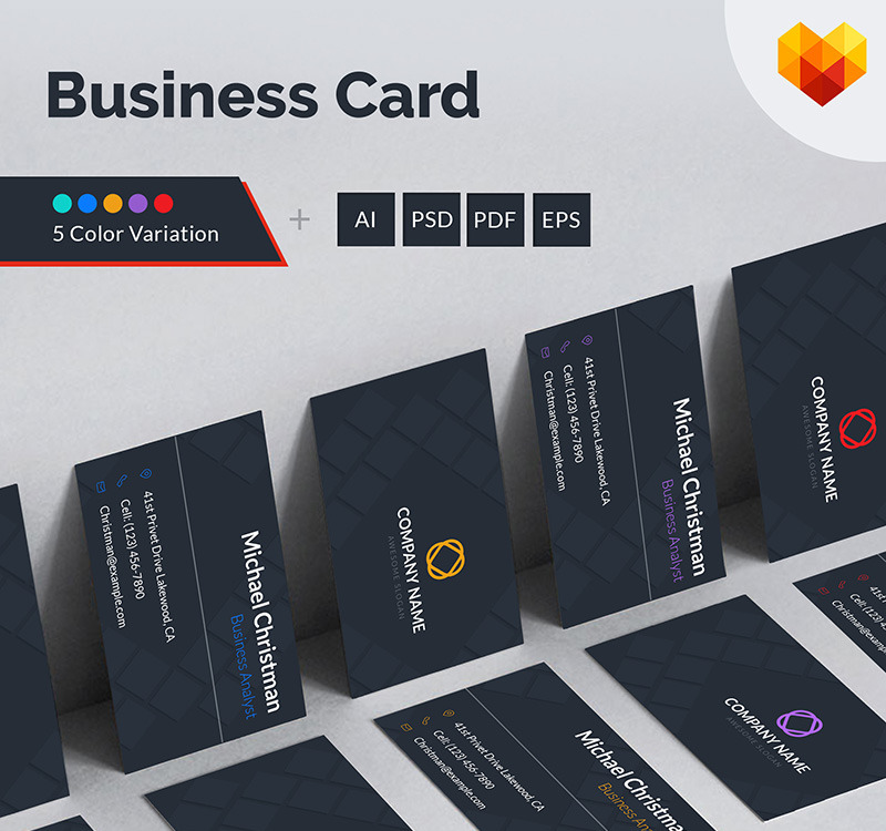 Business Card Template for Business Analyst - Corporate Identity Template