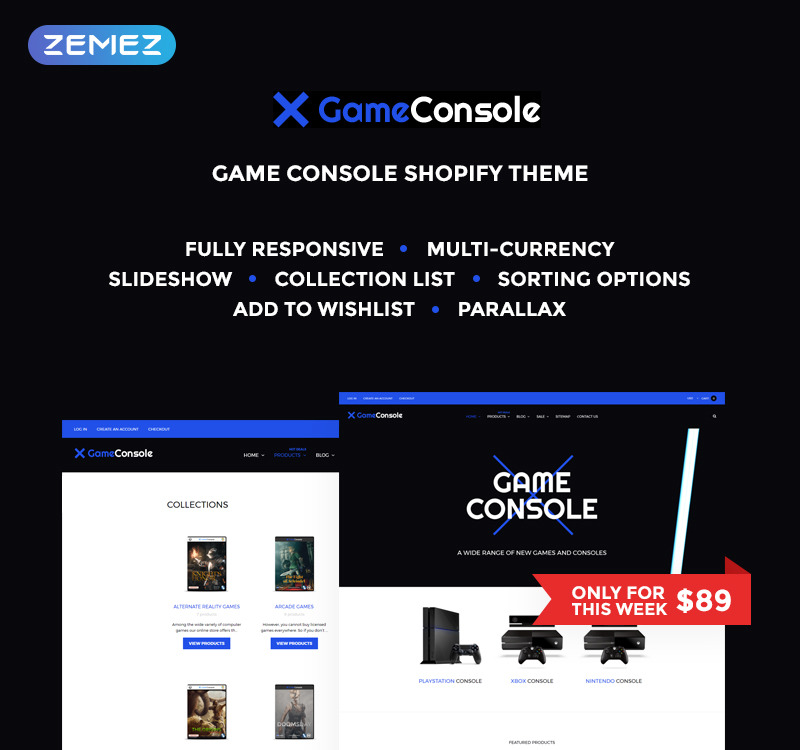 Game Console - Bright Gaming Shopify Theme - TemplateMonster