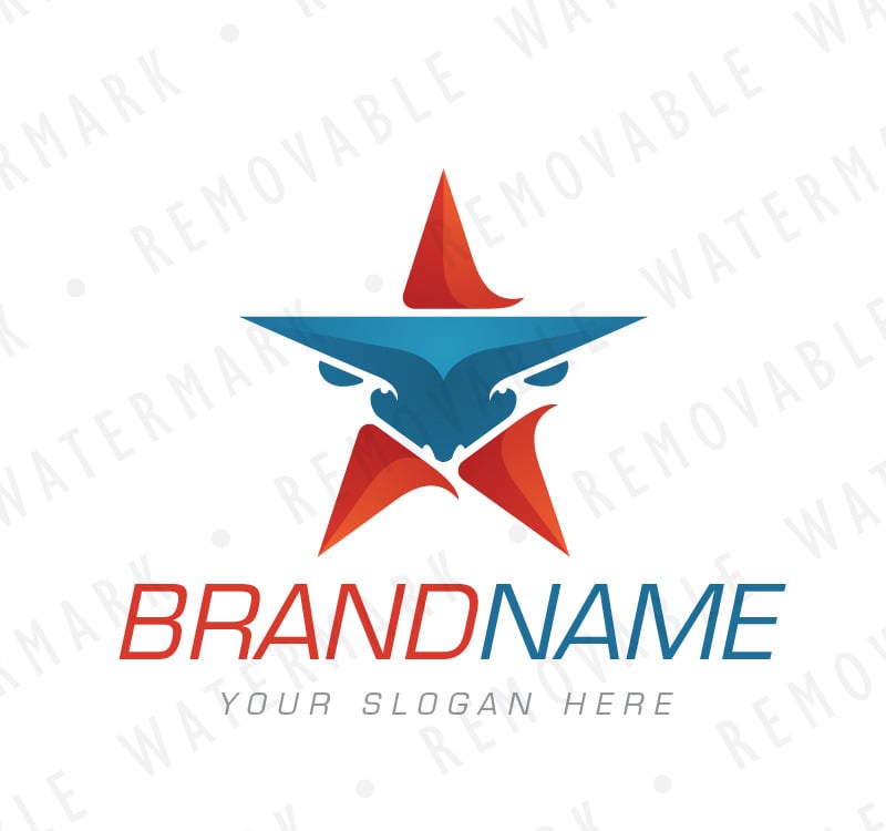 Bull Star Logo Template #68417 - TemplateMonster