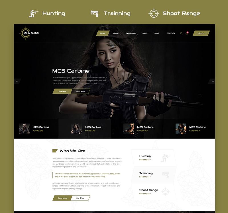 Gun Shop Website Template
