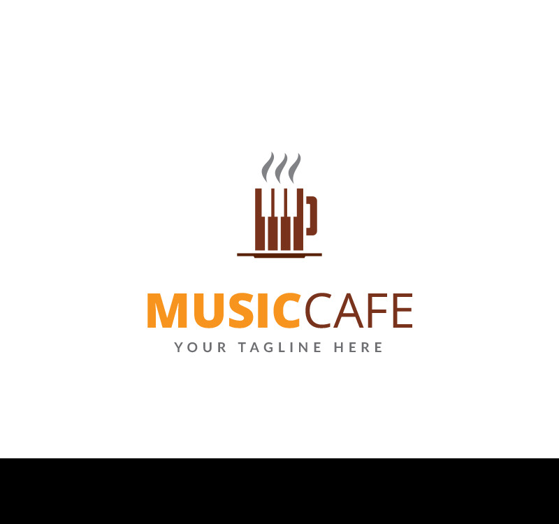 Music Cafe Logo Template #69035 - TemplateMonster