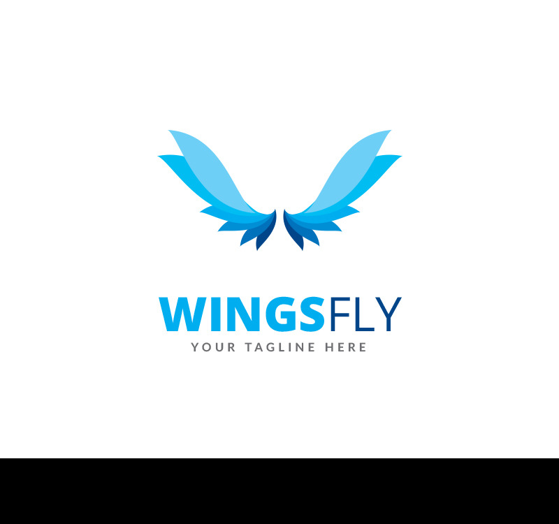 Vingar flyga logotyp mall #69220 - TemplateMonster