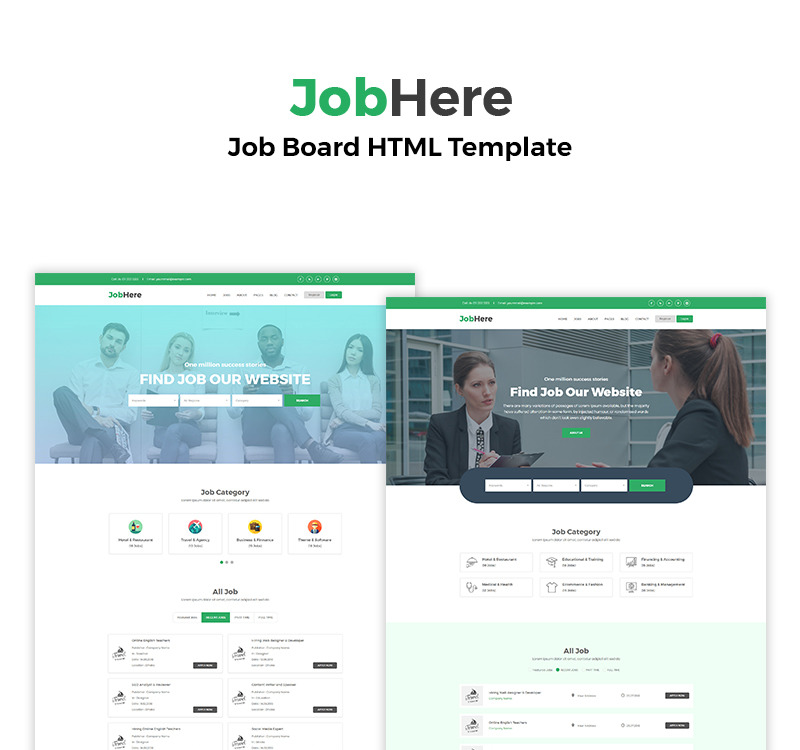JobHere - Job Board Website Template - TemplateMonster