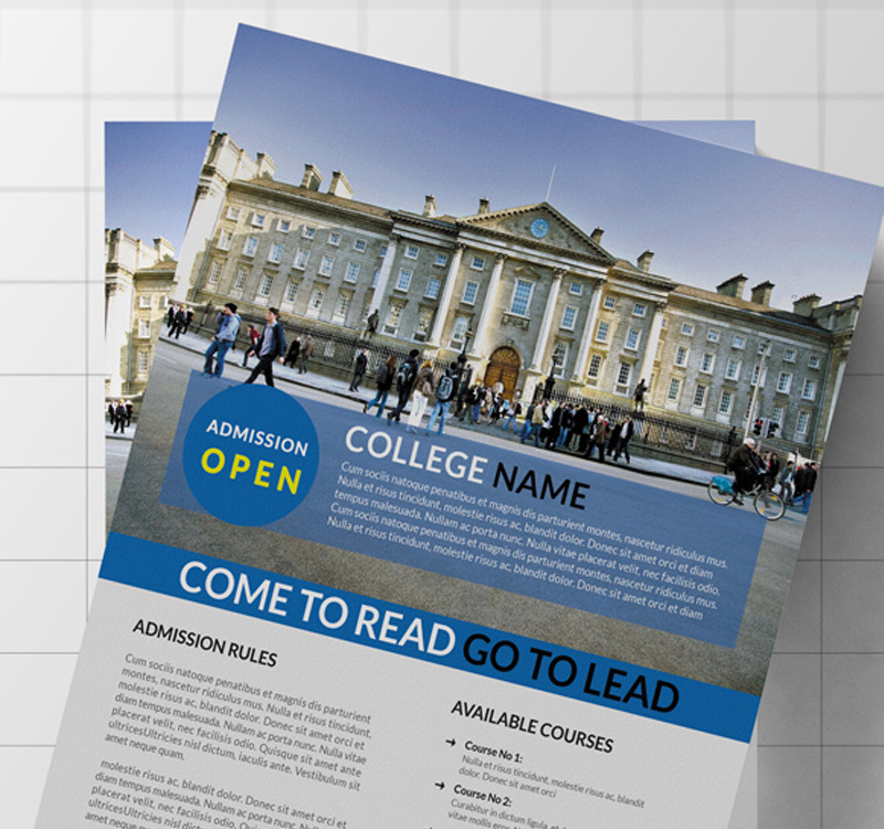College and University Admission Flyer - Corporate Identity Template