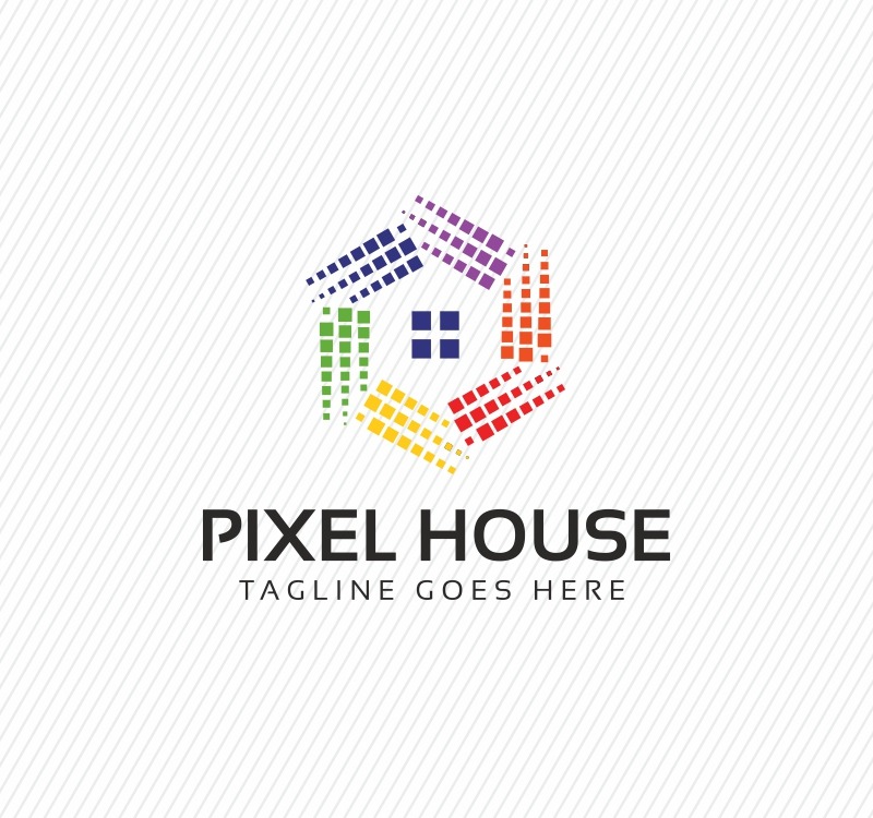 Pixel House Logo modello #69759 - TemplateMonster