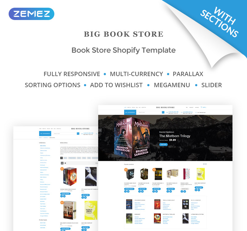 Big Book Store - Shopify Theme #70592 - TemplateMonster