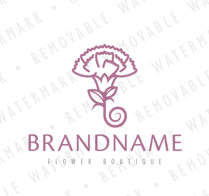 Carnation Flower Logo Template #70557 - TemplateMonster