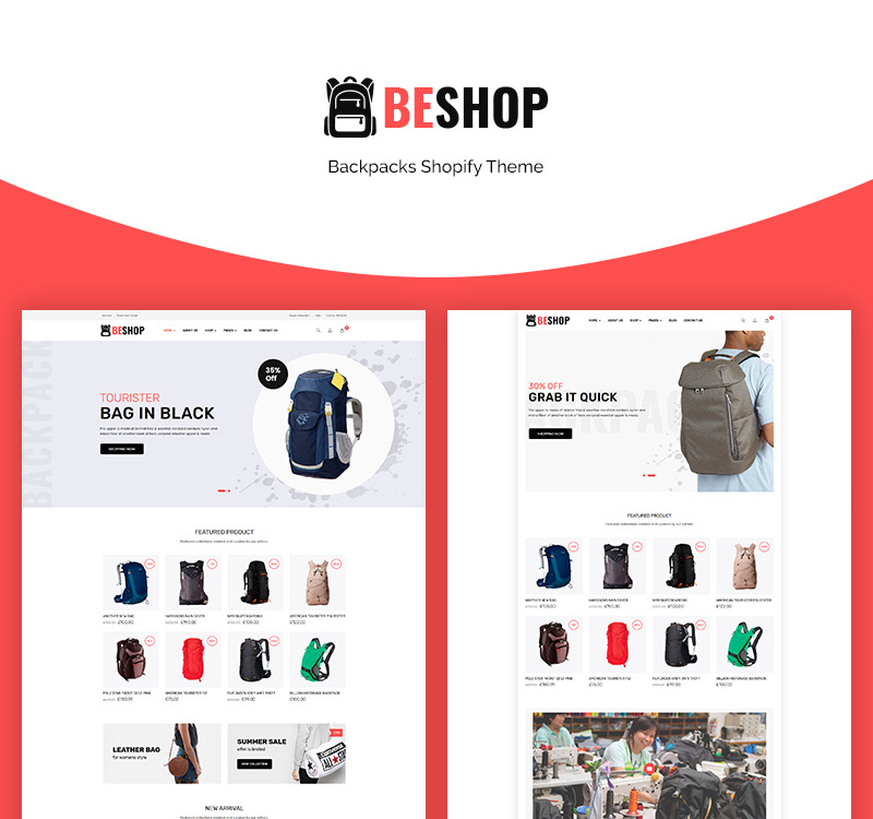 Beshop - Backpacks eCommerce Shopify Theme - TemplateMonster