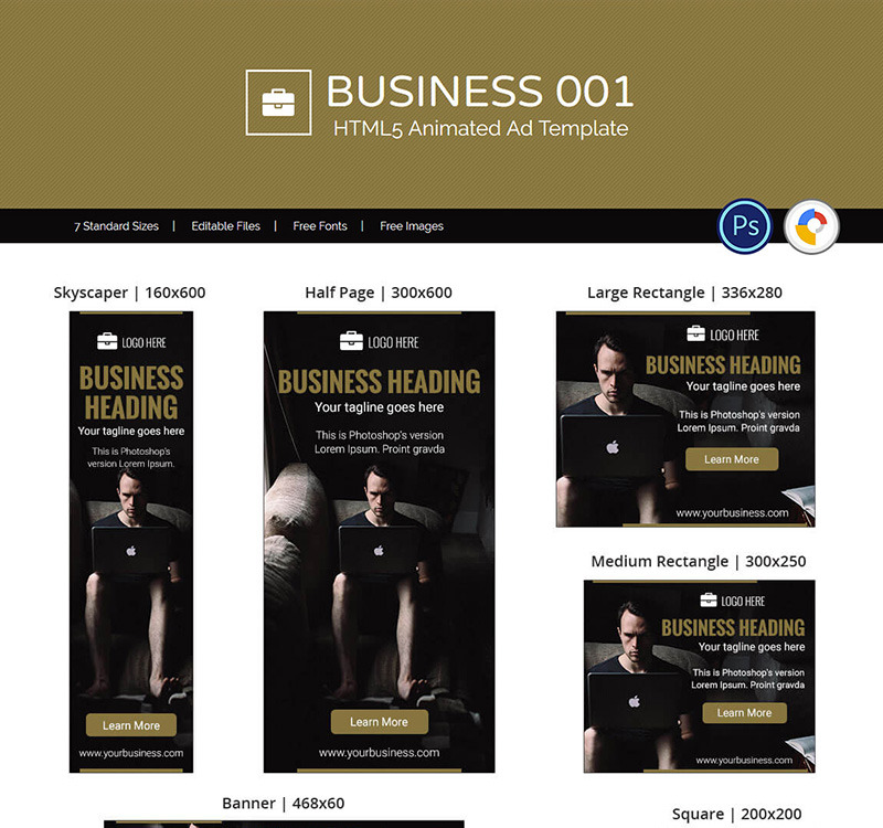 Business HTML5 Ad Animated Banner #71224 - TemplateMonster