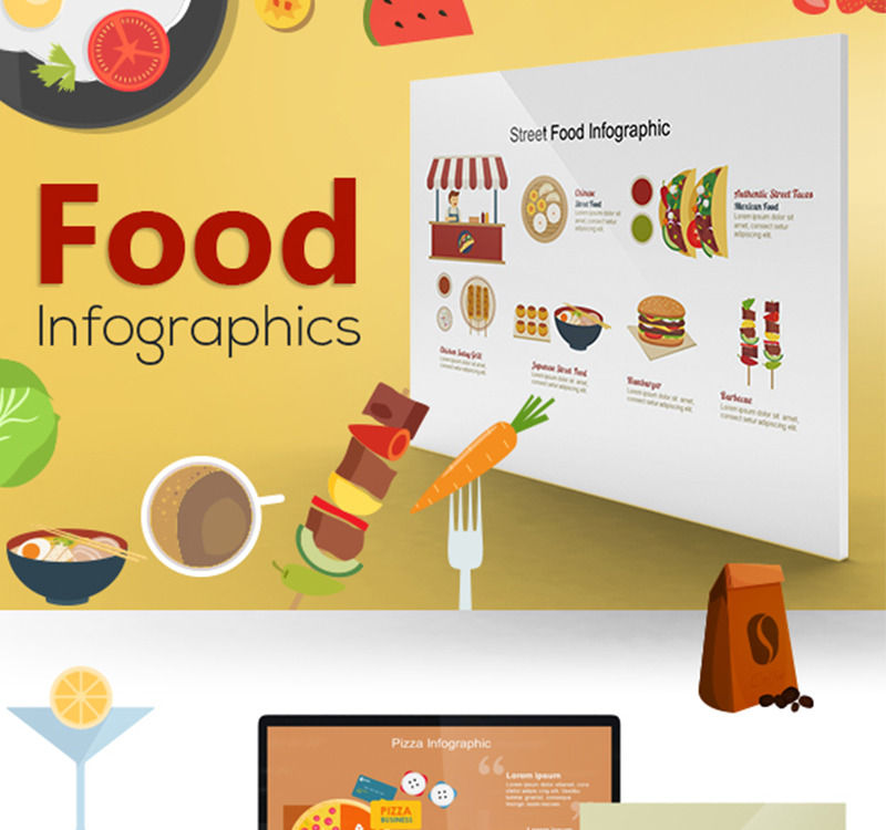 Mega Food PowerPoint-Vorlage #71484 - TemplateMonster