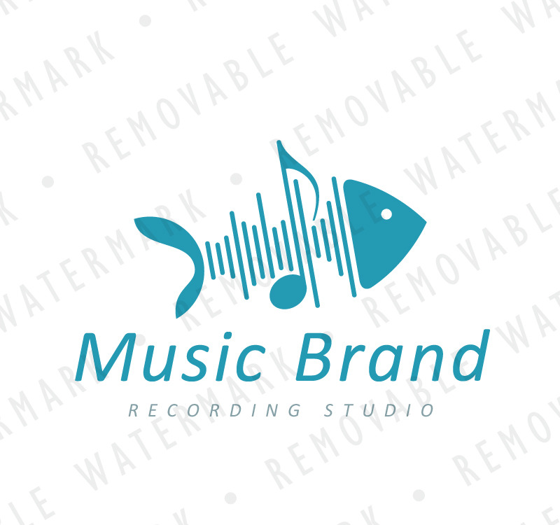 Sound Wave Fishbone Logo Template #71581 - TemplateMonster