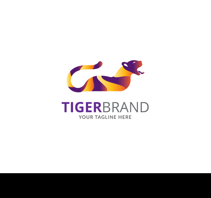 Tiger Color Brand Logo Template #72136 - TemplateMonster