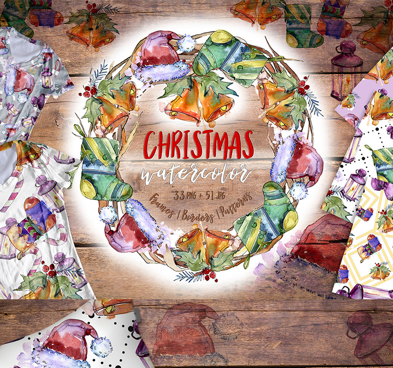 Amazing New Years Collection PNG Watercolor Set - Illustration