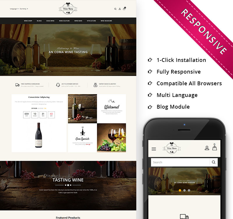 WineMenu - The Wine Shop Responsive OpenCart Template