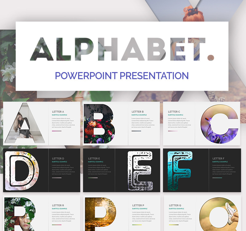 Alphabet Powerpoint PowerPoint Template - TemplateMonster