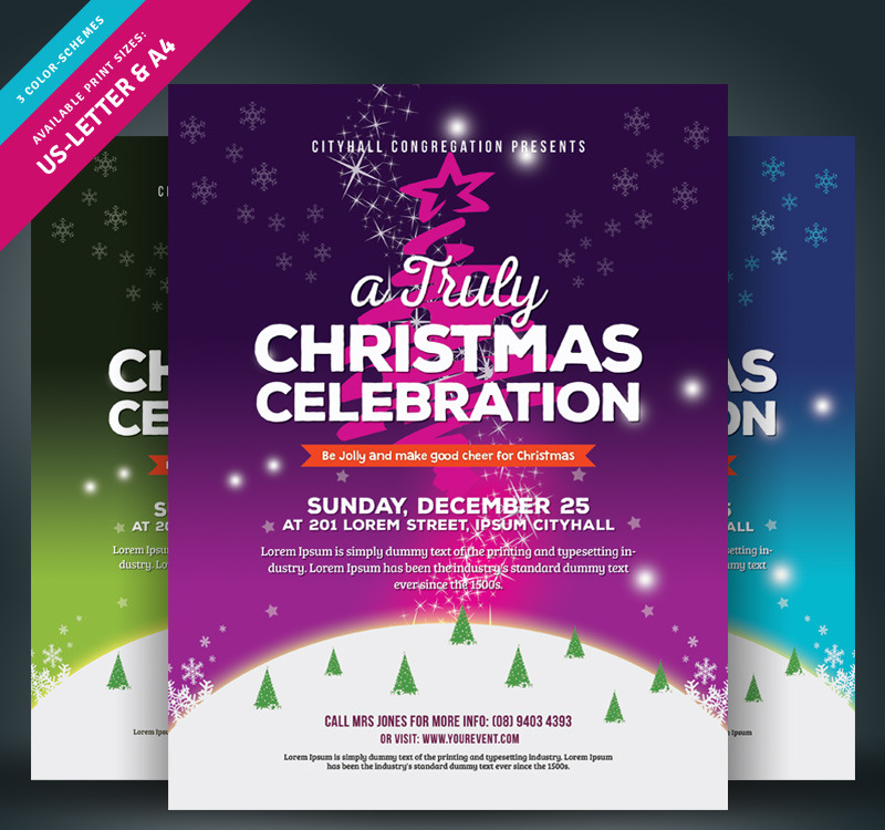 Christmas Event Truly Celebration Flyer - Corporate Identity Template