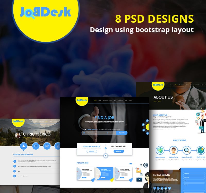 JobDesk - Multipurpose Job PSD Template - TemplateMonster