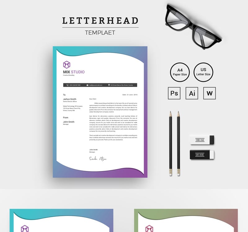 Creative And Modern Letterhead - Corporate Identity Template