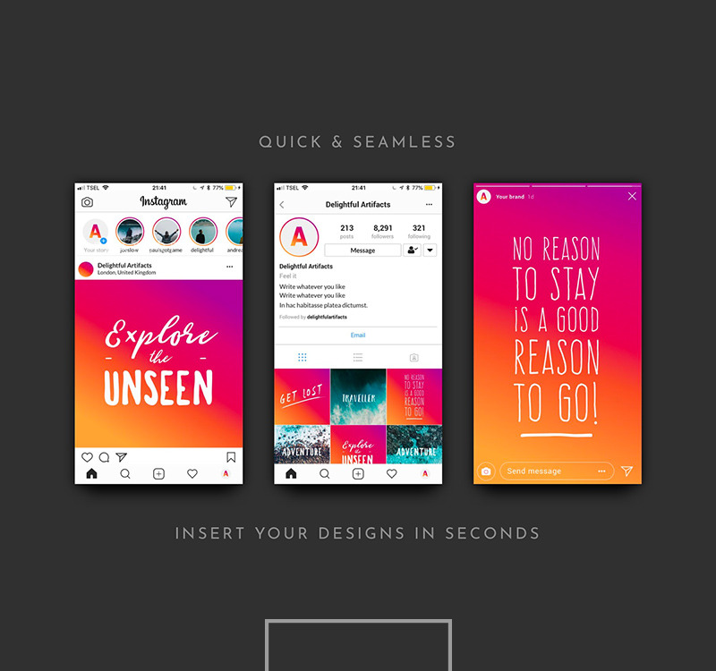 Instagram Mock-Ups Social Media Template - TemplateMonster