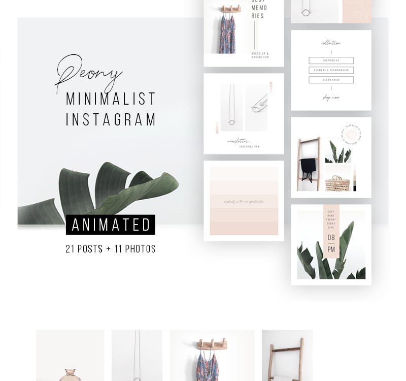 ANIMATED Instagram Posts – Peony Social Media Template