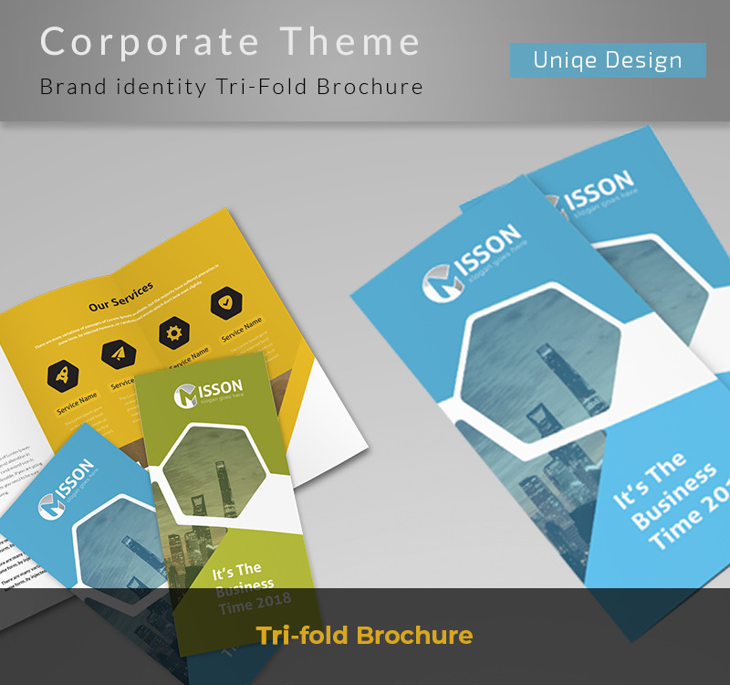 Folleto tríptico creativo - Plantilla de identidad corporativa