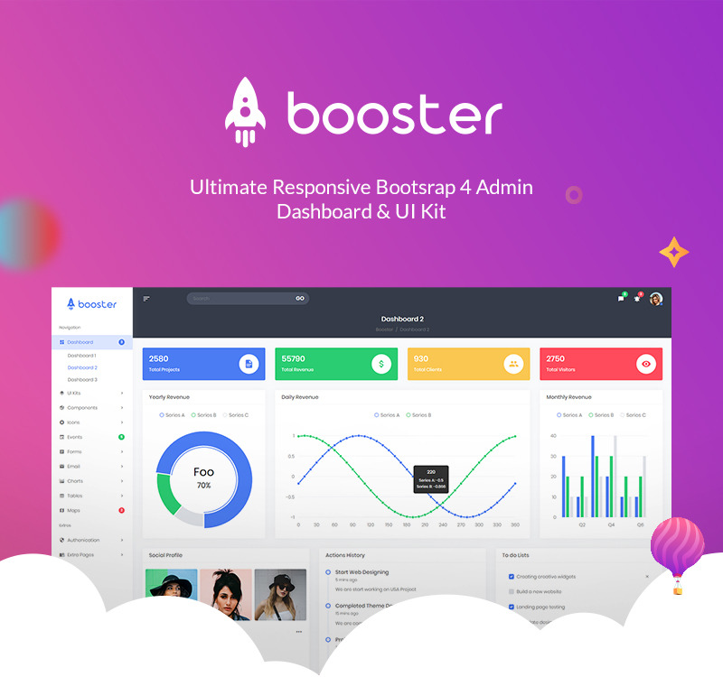 Booster - Bootstrap + Laravel Dashboard Admin Template