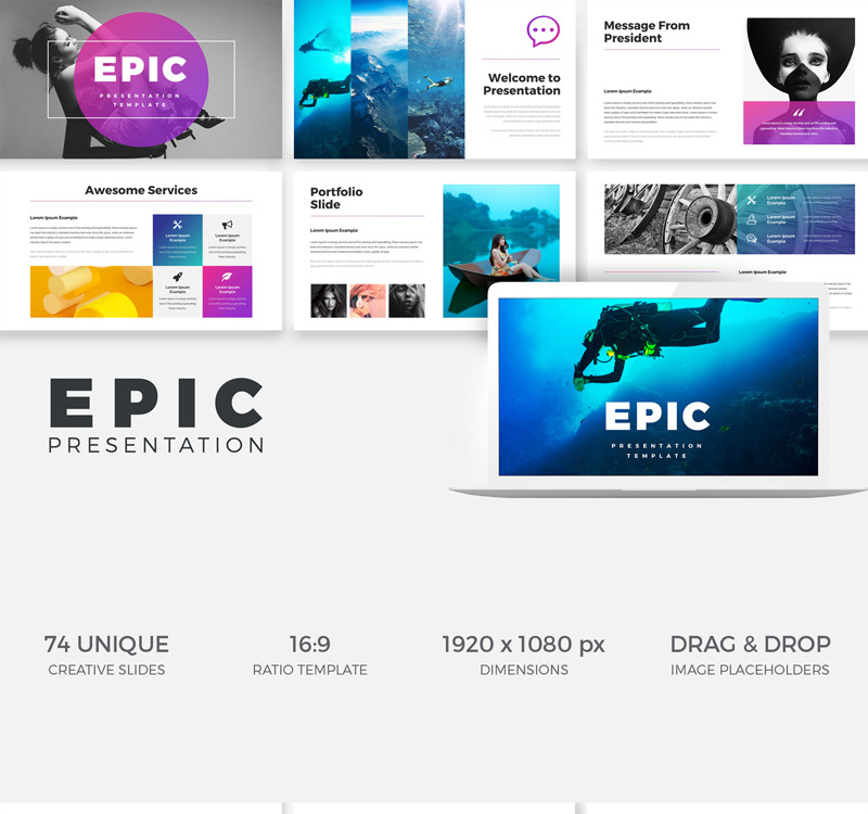 Epic - PowerPoint Template #76863 - TemplateMonster