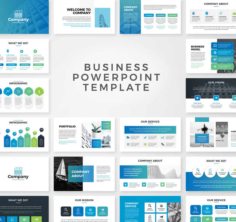 Modello PowerPoint di presentazione aziendale pulita