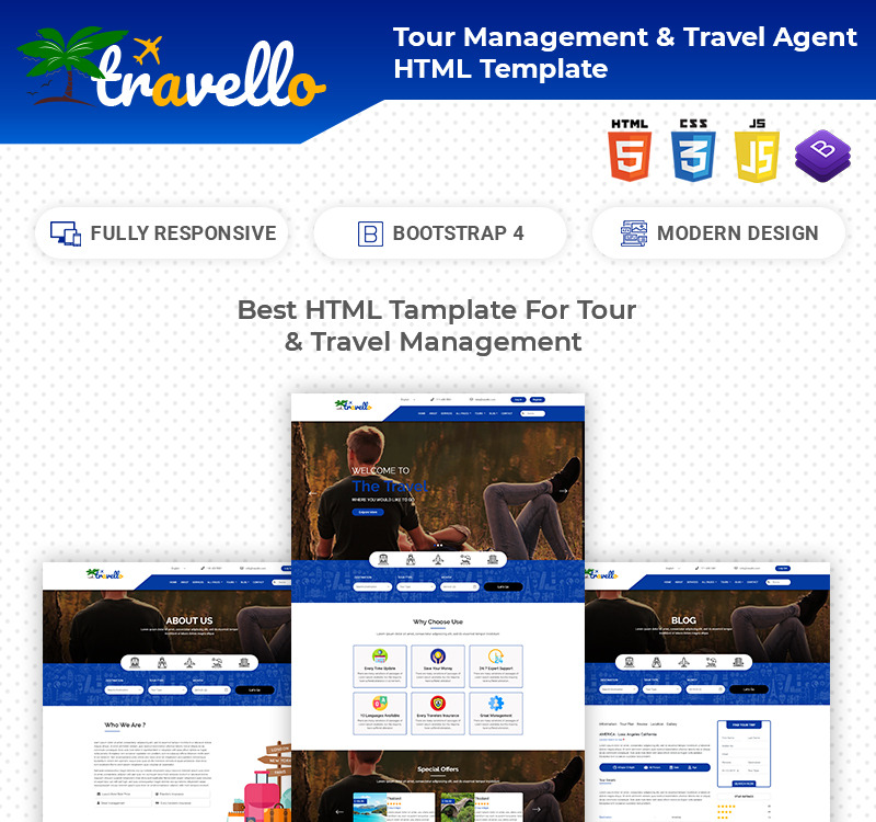 Plantilla de sitio web HTML Travello - TemplateMonster