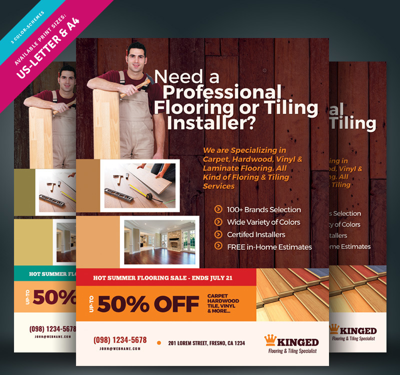 Flooring & Tiling Company Flyer - Corporate Identity Template
