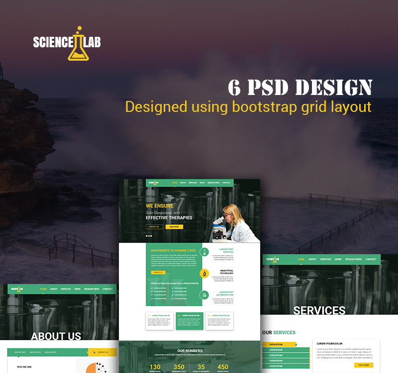 ScienceLab PSD Template #77582 - TemplateMonster