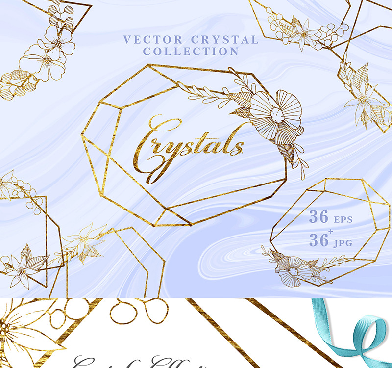 Vector Collection Of Crystal Shapes - Illustration