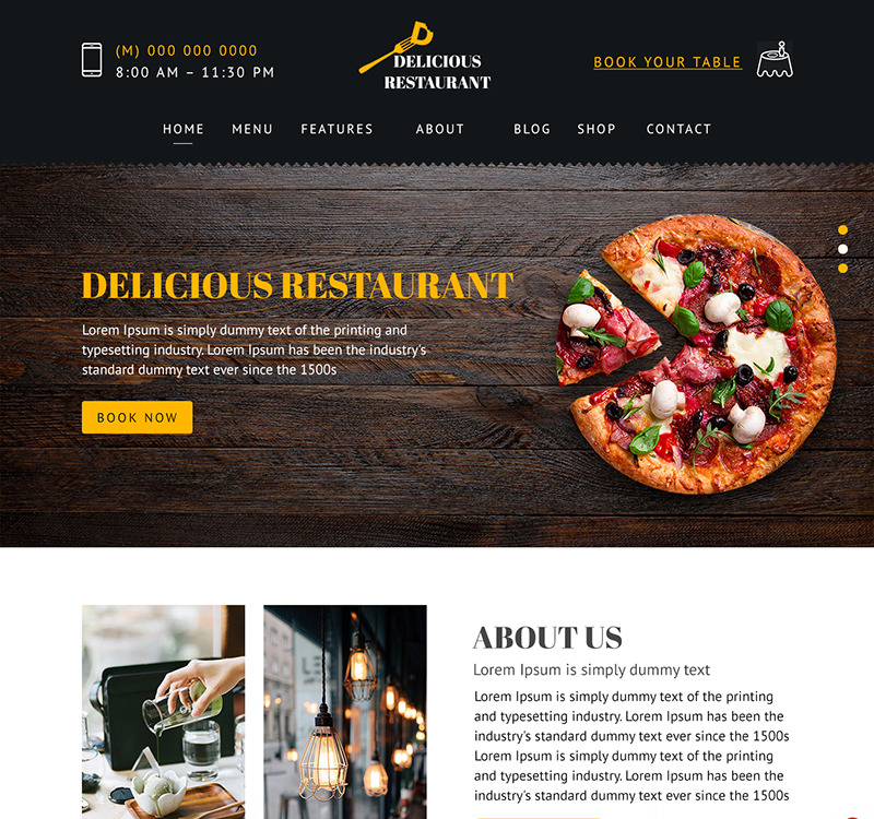 Delicious Restaurant - Multipurpose PSD Template