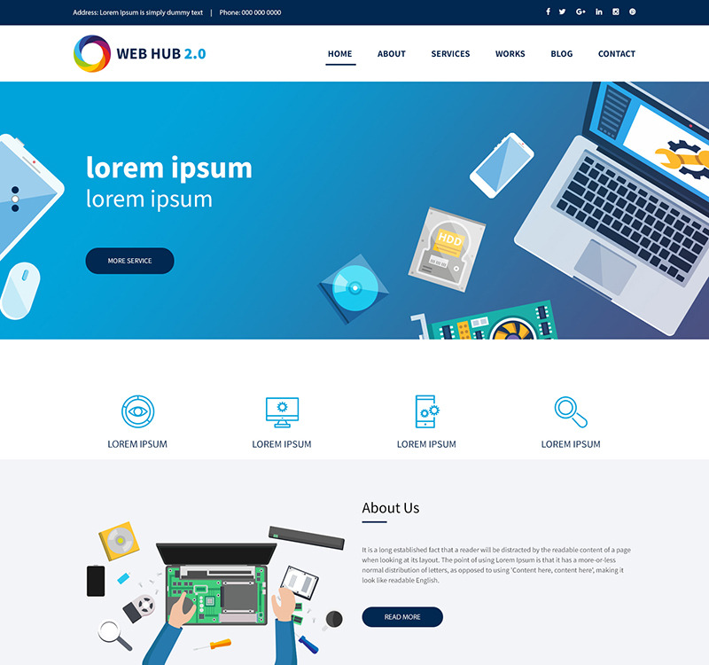 Web Hub 2.0 - Multipurpose PSD Template - TemplateMonster