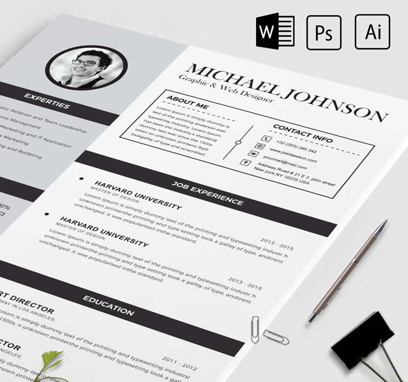 Michael Johnson Resume Template #78199 - TemplateMonster