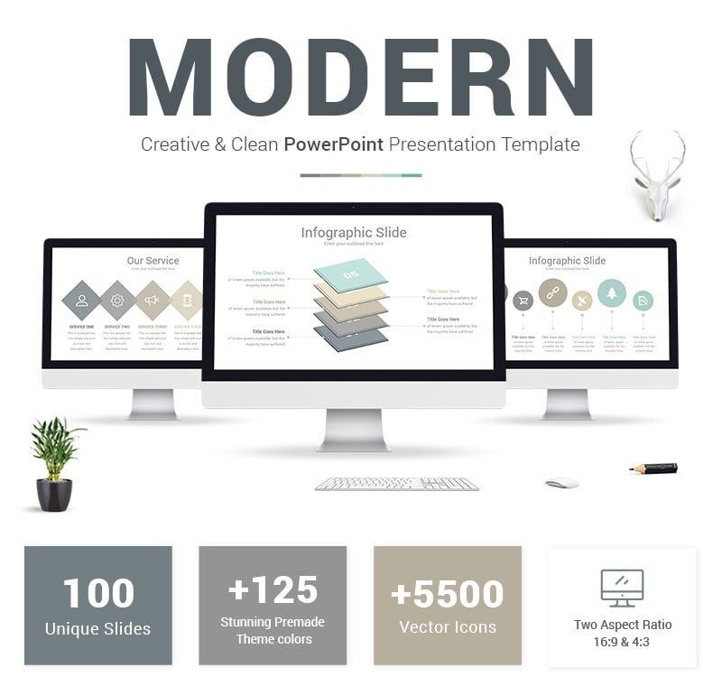 Modern PowerPoint Template #78460 - TemplateMonster