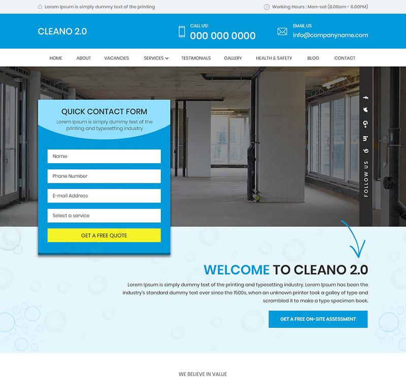 Cleano 2.0 - Multipurpose Cleaning PSD Template