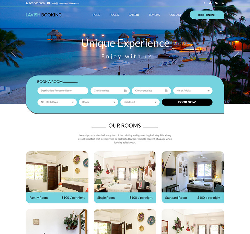 Lavish Booking - Multipurpose Hotel Booking PSD Template