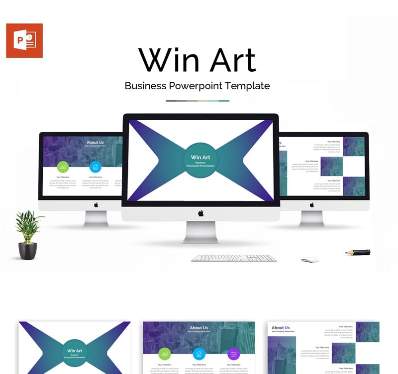 Win Art Business Presentation PowerPoint Template Win Art Business Presentation PowerPoint Template